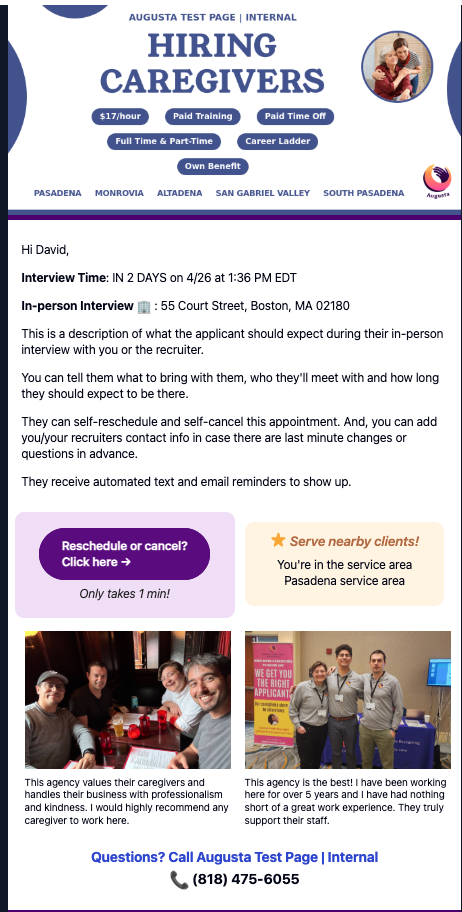 How Interview Reminders Work for Applicants – Augusta