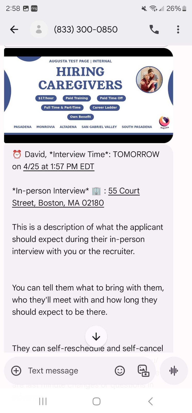 How Interview Reminders Work for Applicants – Augusta