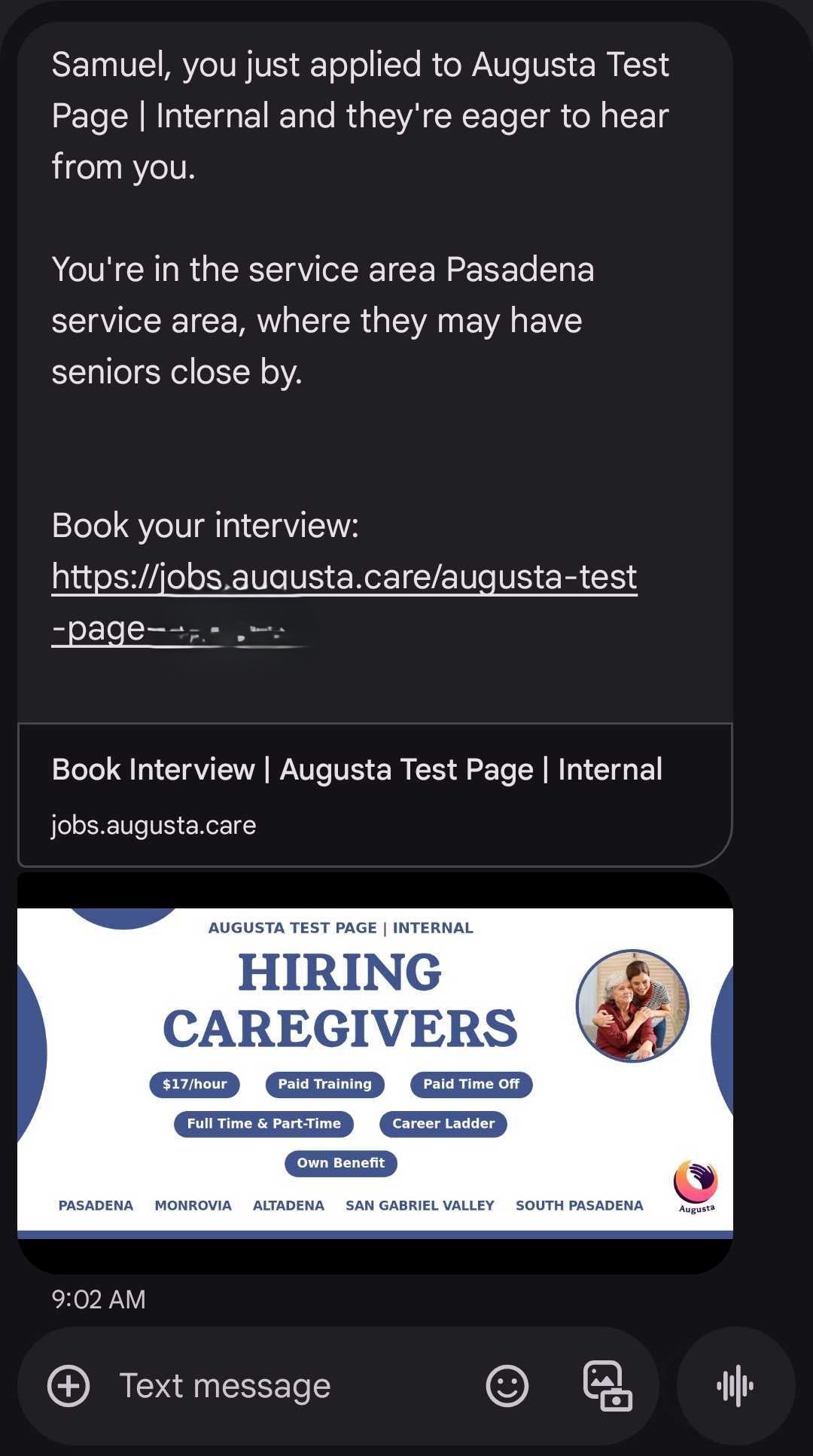 Augusta Interview Booking Enticements – Augusta